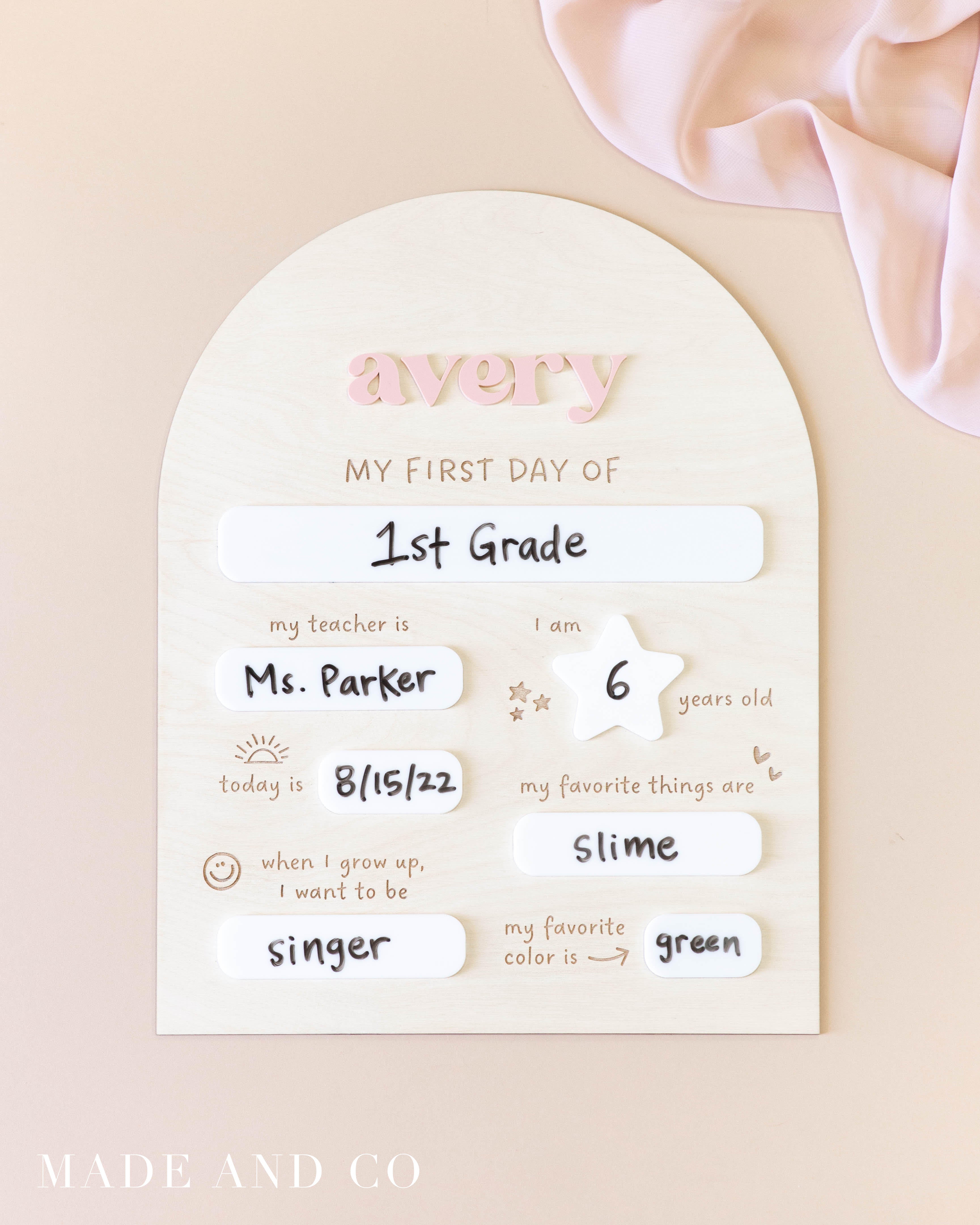 Craft Sign 3 | My First Day – Made and Co Designs