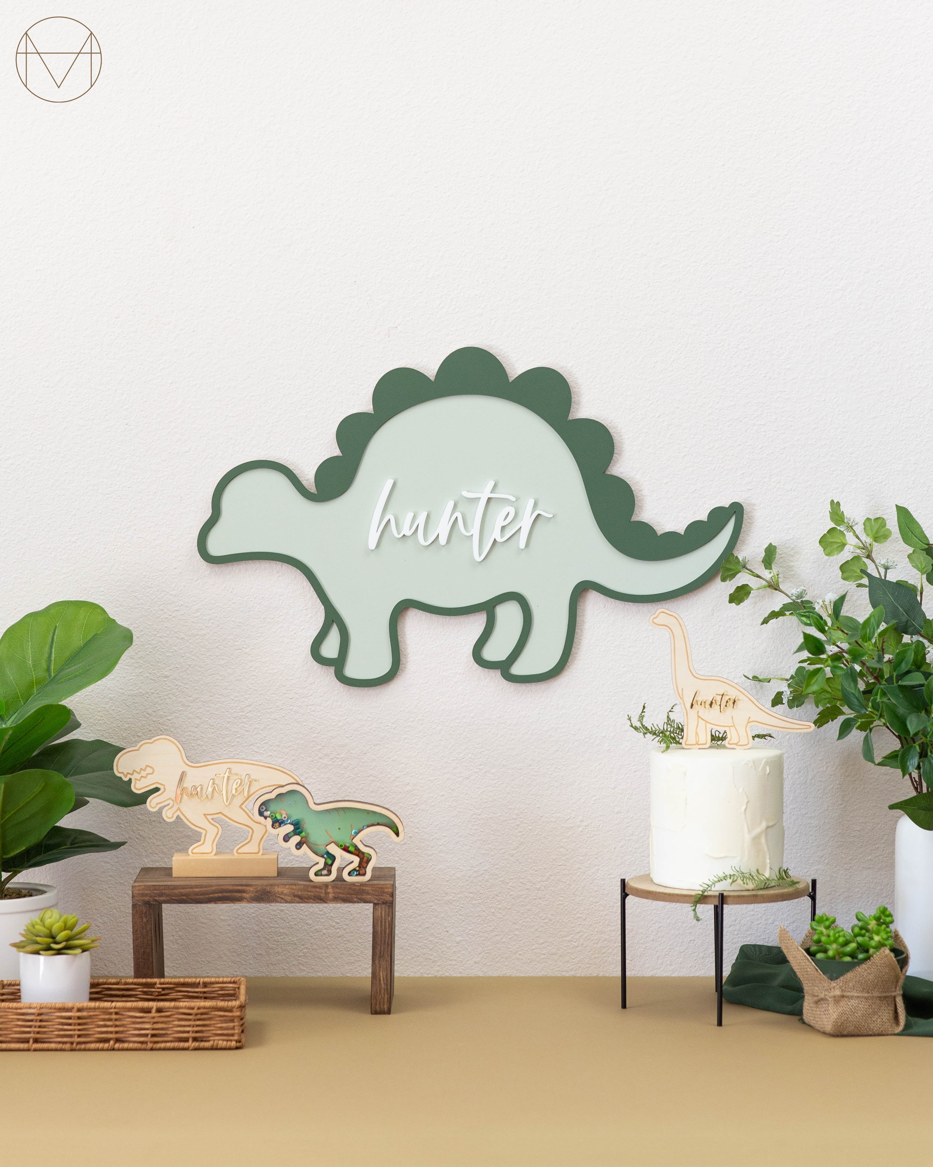 Painted Name Sign 12 | Dinosaur Banner | Safari | Custom Name – Made ...