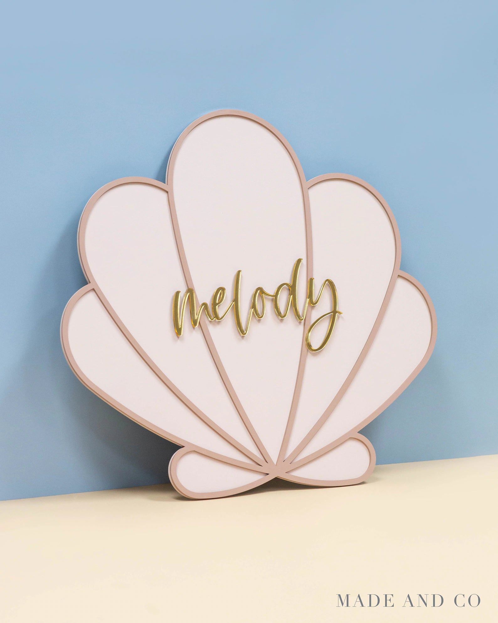 Painted Name Sign 9 | Seashell Banner | Custom Name – Made and Co Designs