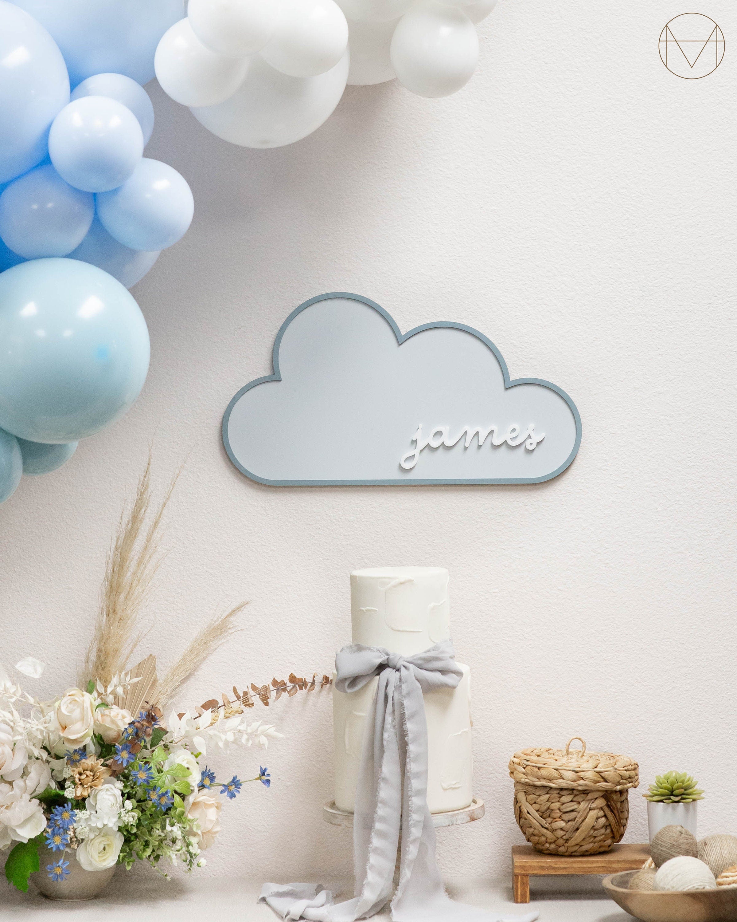 Painted Name Sign 19 | Cloud Shaped Banner | Custom Name – Made and Co ...