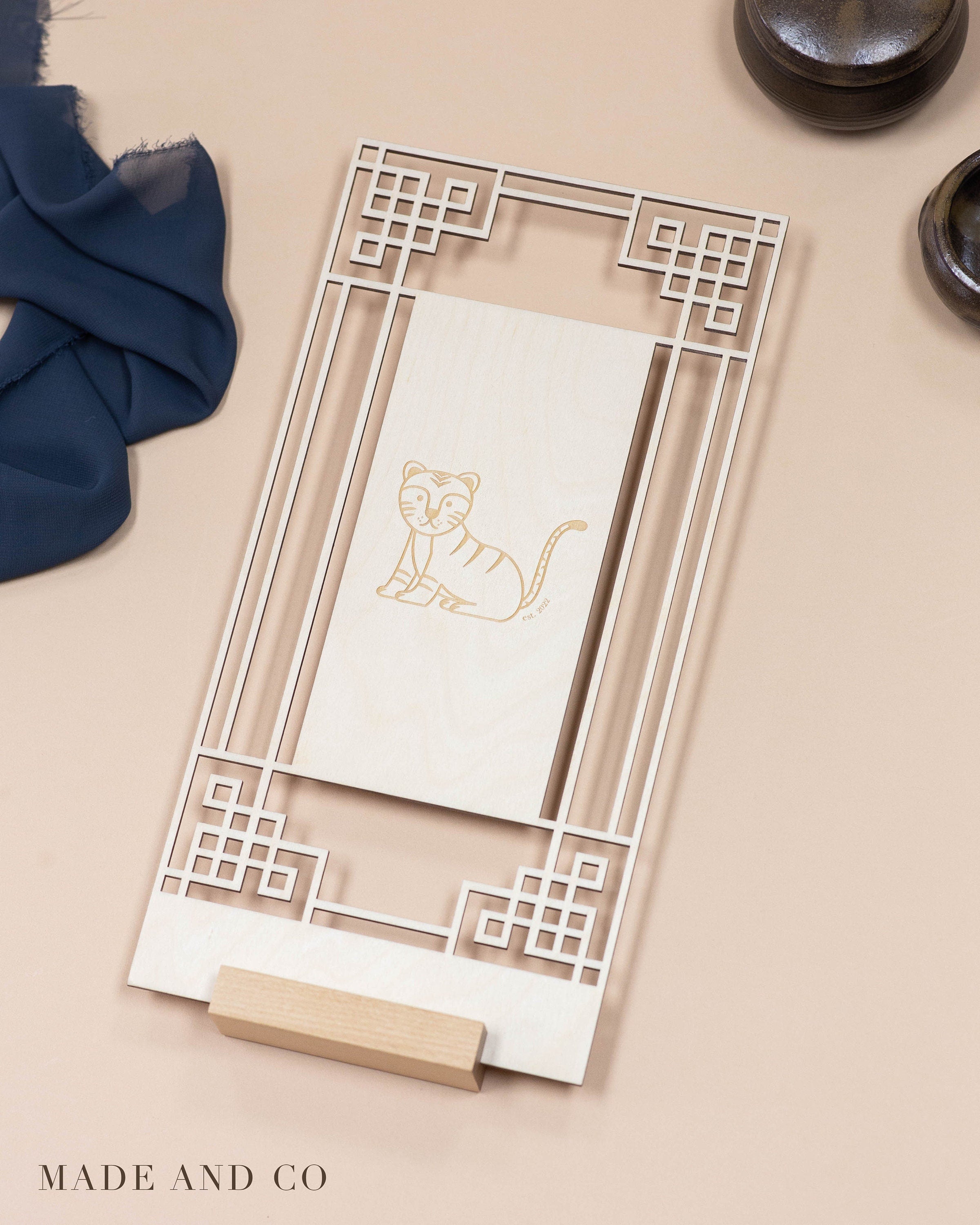 Tower 90 | Year of the Tiger | Wooden Lattice Sign – Made and Co Designs