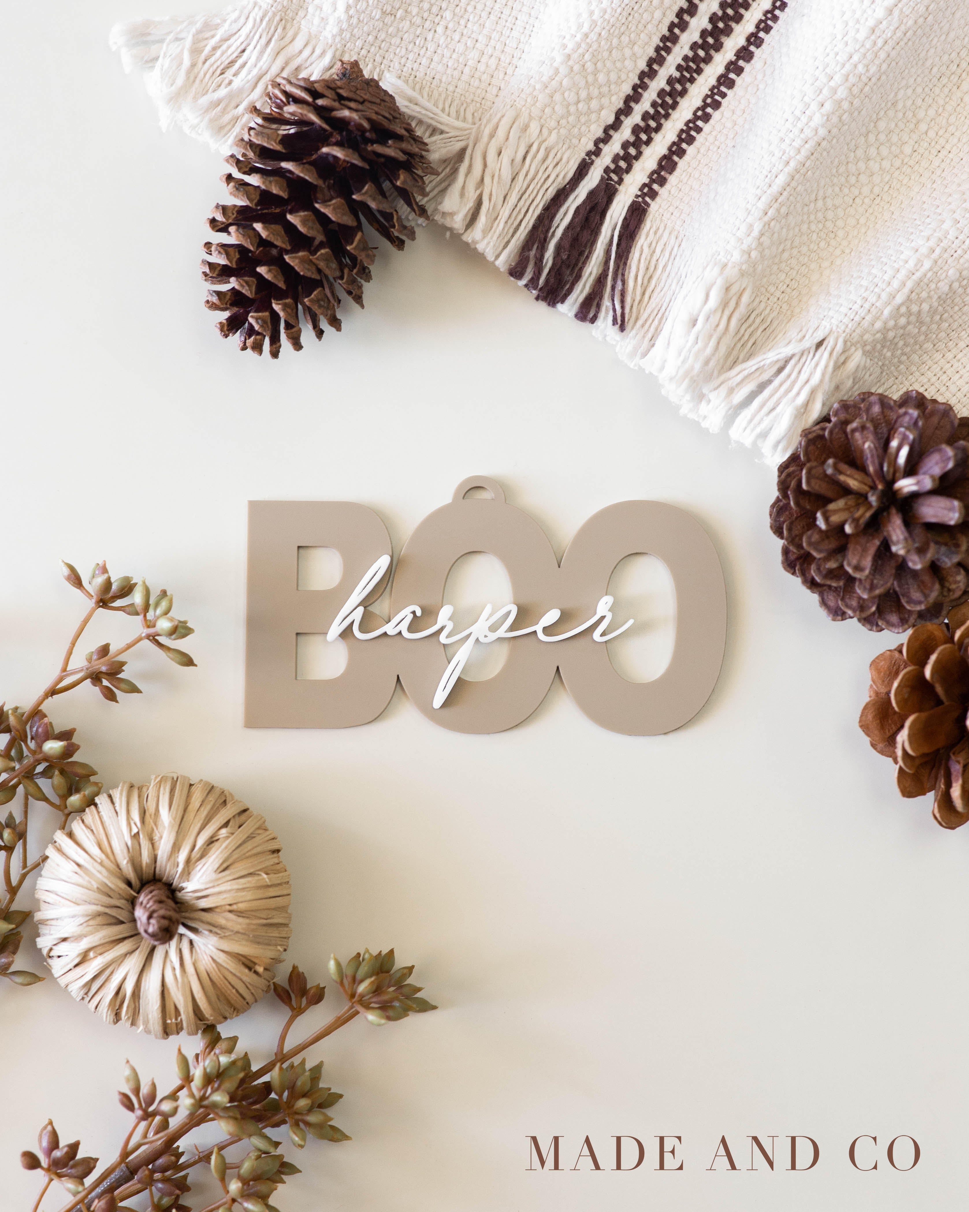 Acrylic Gift Tag 25 | BOO Name – Made and Co Designs
